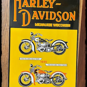 Vintage Porcelain Sign "harley Davidson" Bikes - Etsy
