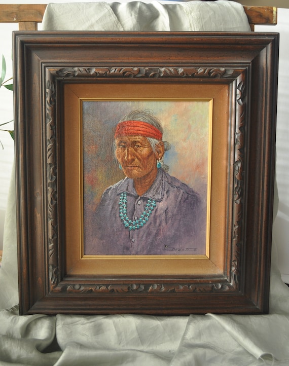 Old Native American Man Painting