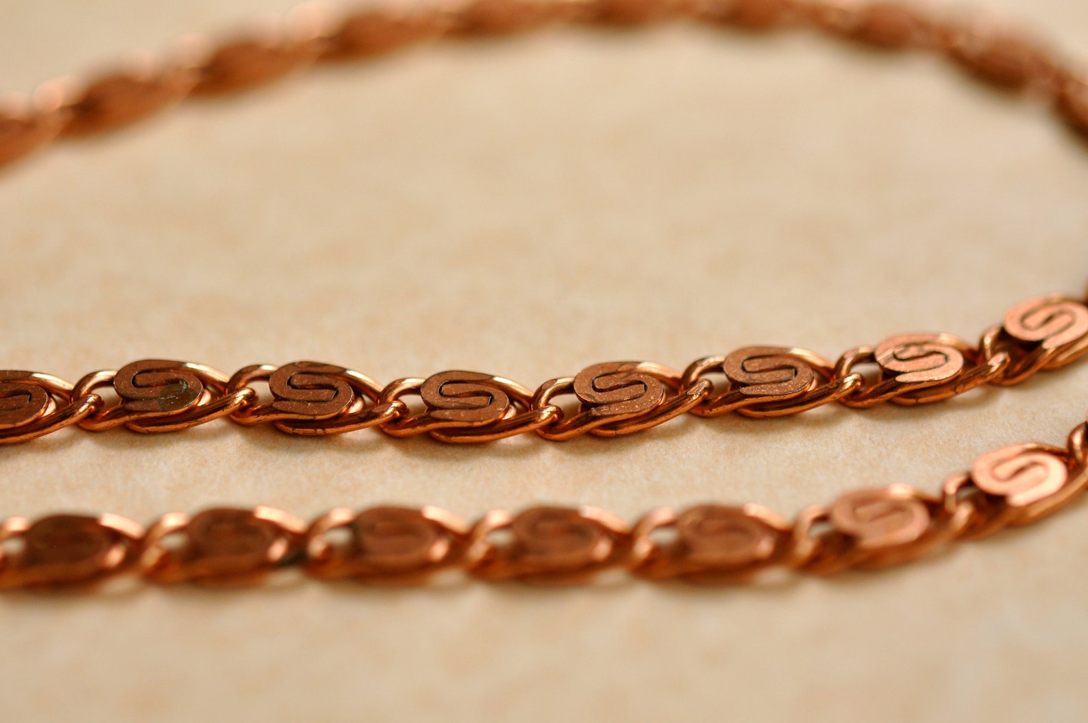 Vintage Solid Copper Chain Necklace 24 Long - Etsy