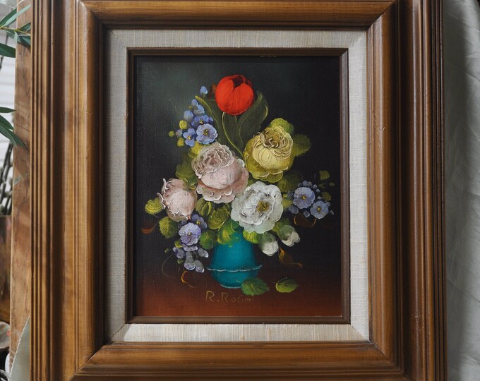 Vintage R. Rosini Floral Oil Painting (framed) - Etsy
