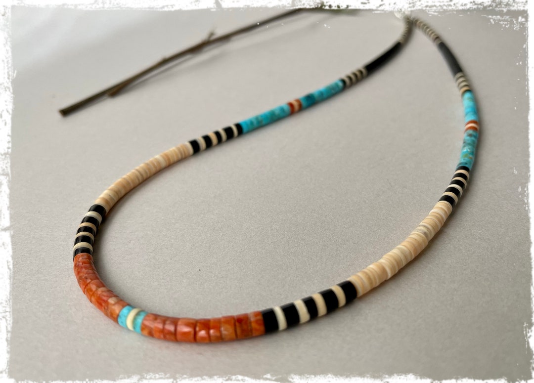 Native American Heishi Necklace by Artist Mary Calabaza - Etsy