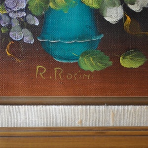Vintage R. Rosini Floral Oil Painting framed - Etsy