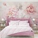 Pink Accent Wall Floral Mural Wallpaper Peel and Stick Wallpaper ...