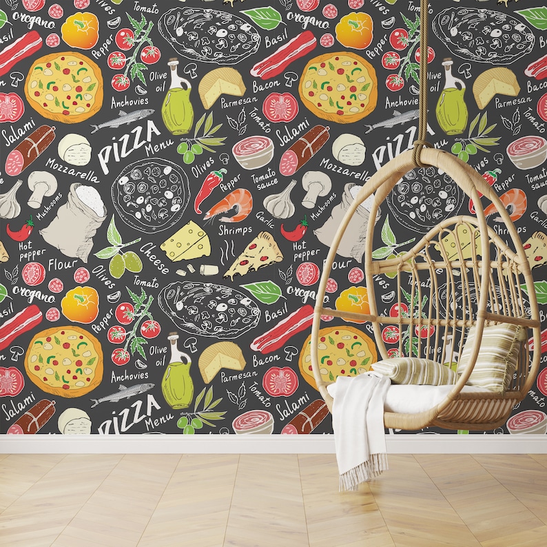 Pizza Wallpaper Peel and Stick Wallpaper Removable Traditional Pre ...