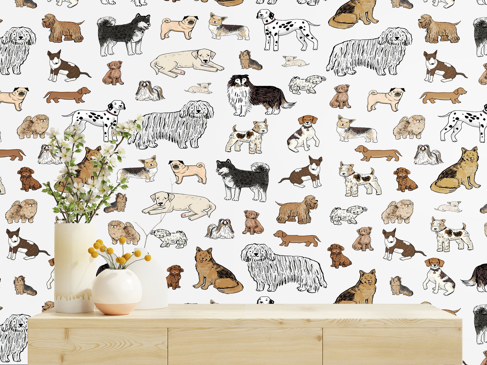 Peel And Stick Dog Wallpaper