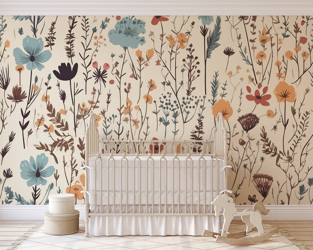Wild Flowers Wallpaper Peel and Stick Wallpaper Removable Traditional ...