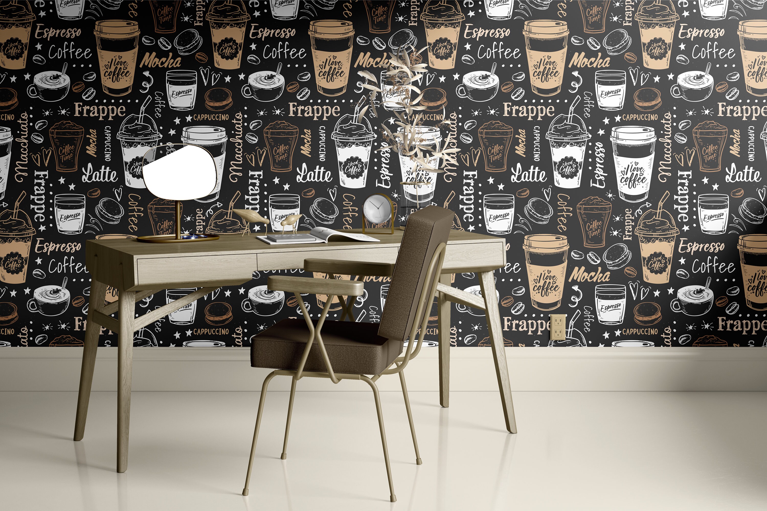 Coffee Shop Wallpaper Peel and Stick Wallpaper Removable Traditional ...
