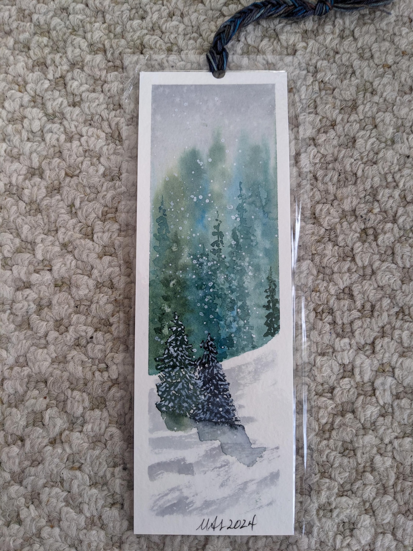 Original Winter Themed Watercolor Bookmark - Etsy