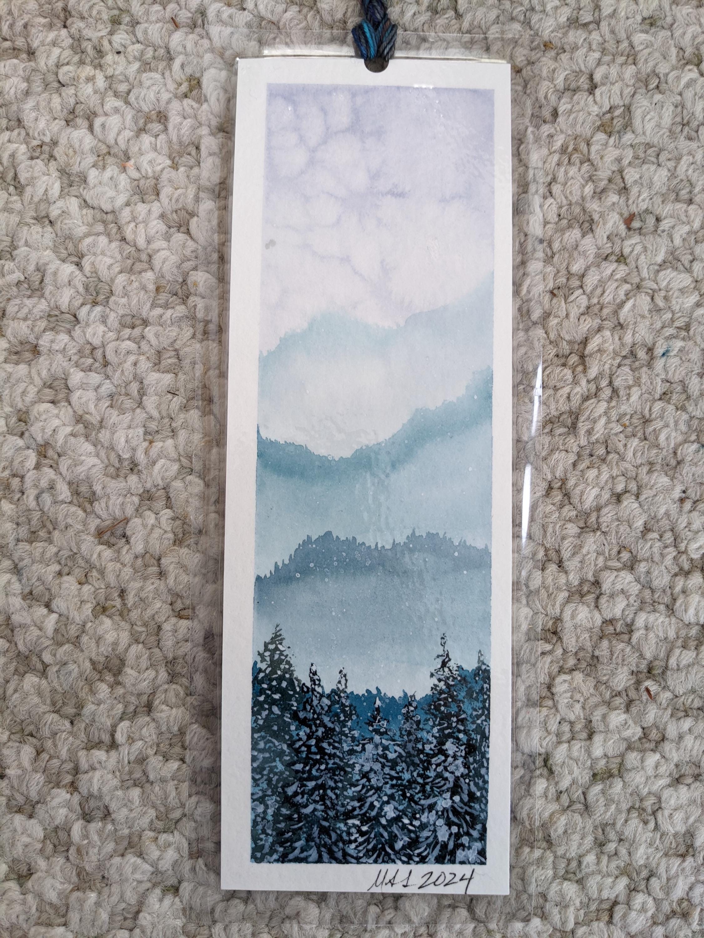 Original Winter Themed Watercolor Bookmark - Etsy