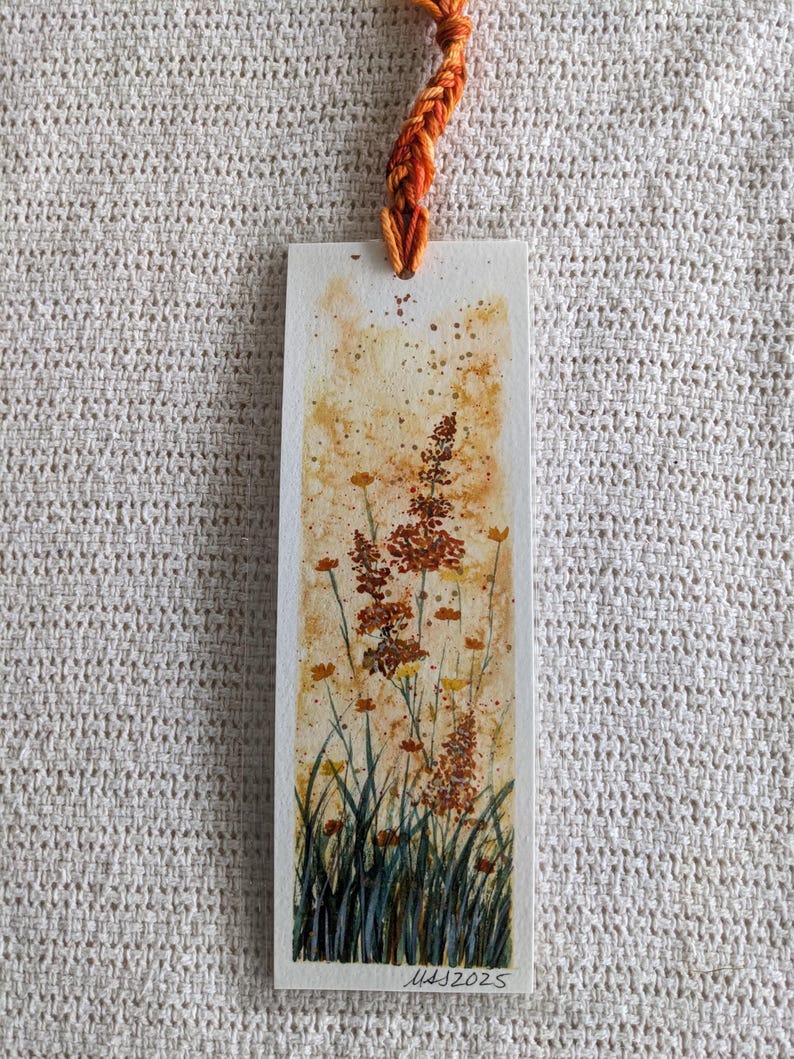 Original Spring Floral Themed Watercolor Bookmark - Etsy