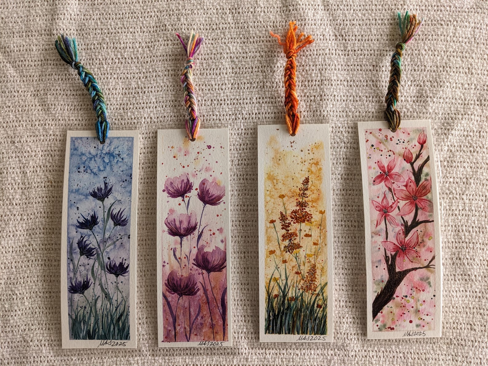 Original Spring Floral Themed Watercolor Bookmark - Etsy