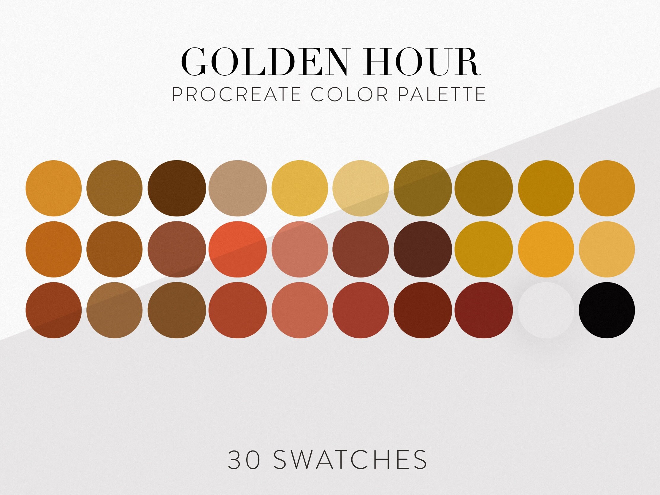 Golden Hour Procreate Color Palette Bright and Warm Color | Etsy