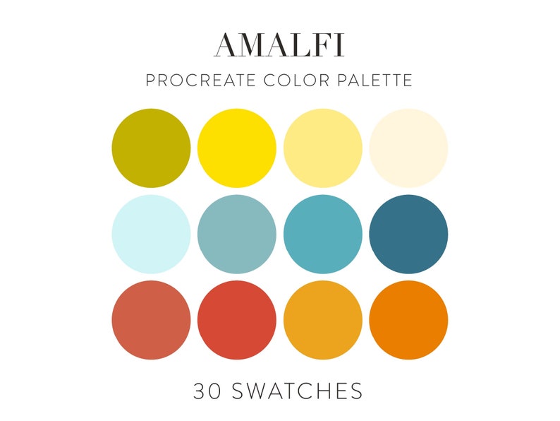 Amalfi Color Palette for Procreate Procreate Color Palette | Etsy