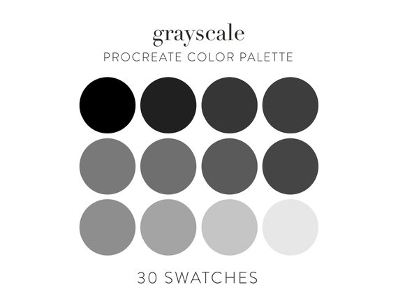 grayscale-procreate-color-palette-black-and-white-color-etsy