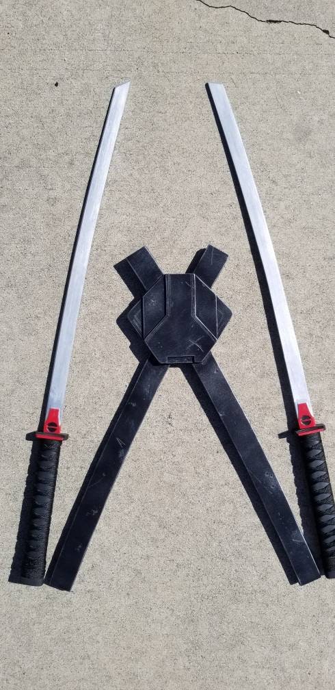 Full Set WOOD Deadpool Inspired Scabbard Set. - Etsy