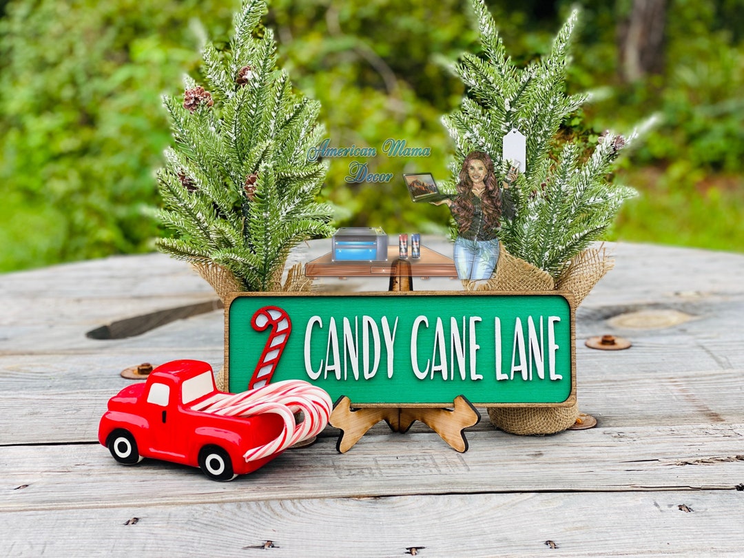 Candy Cane Lane Sign, Christmas Decor, Stocking Stuffer, Holidays, Xmas ...