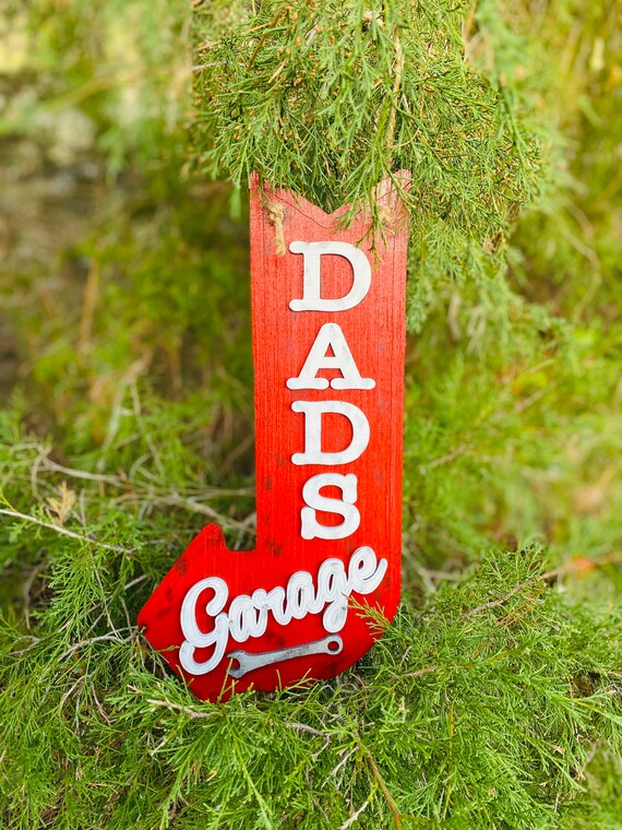 Dads Garage Arrow Sign Wall Decor Garage Decor Fathers | Etsy