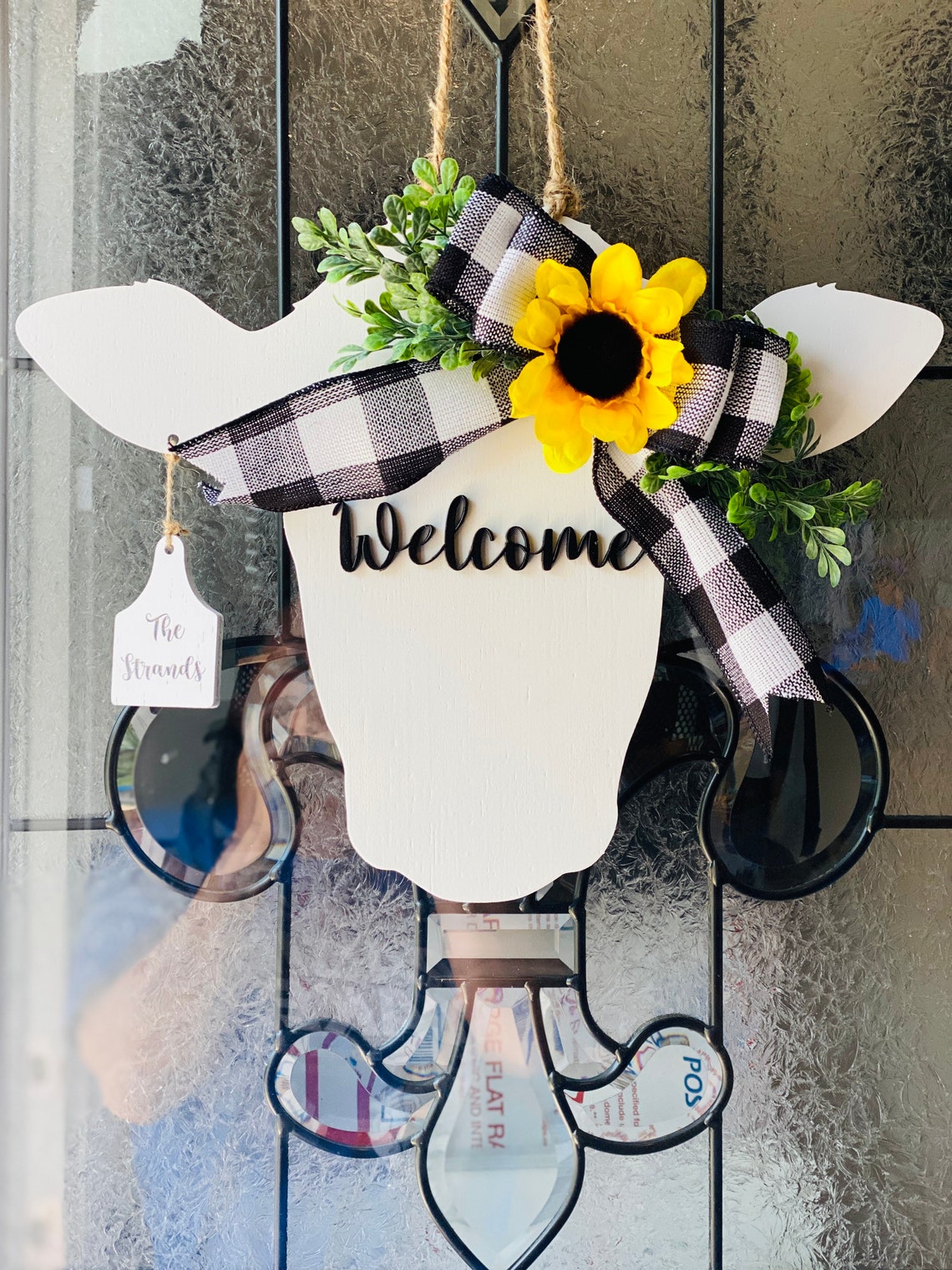 Cow With Ear Tag Door Hanger Home Decor Hey Heifer Ear Tag - Etsy