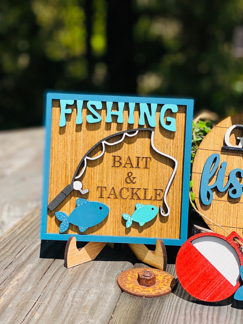 Fishing Tier Tray Decor Home Decor Summer Decor Bait and - Etsy