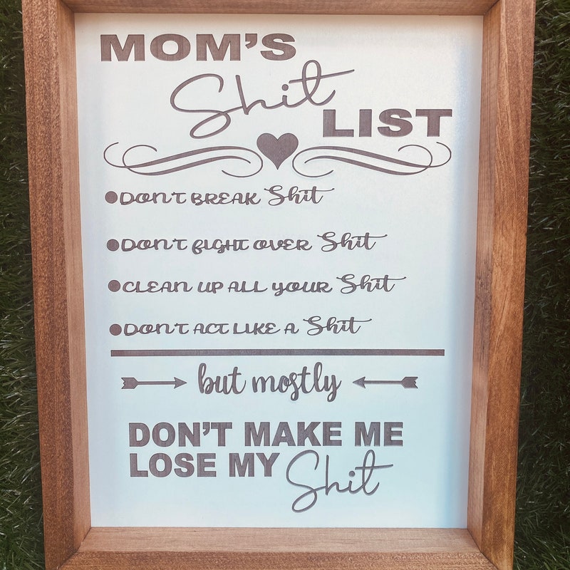 Moms Shit List - Etsy