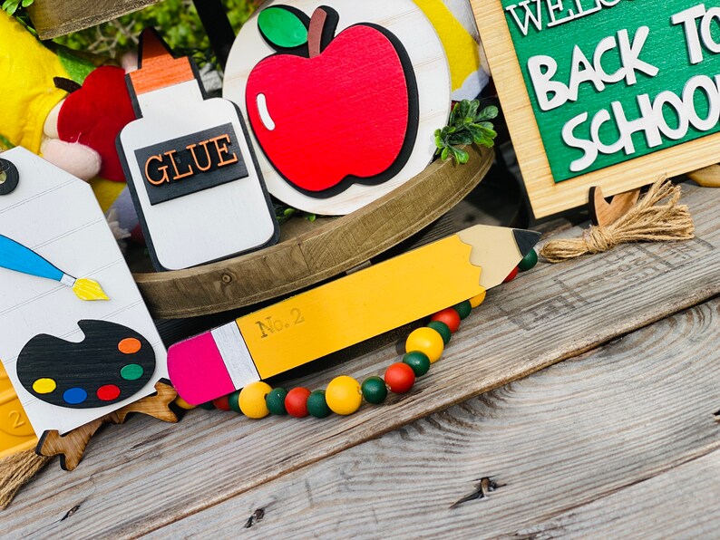 Back to School Tiered Tray Set Mini Signs Teacher Decor | Etsy