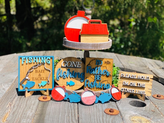 Fishing Tier Tray Decor Home Decor Summer Decor Bait and - Etsy