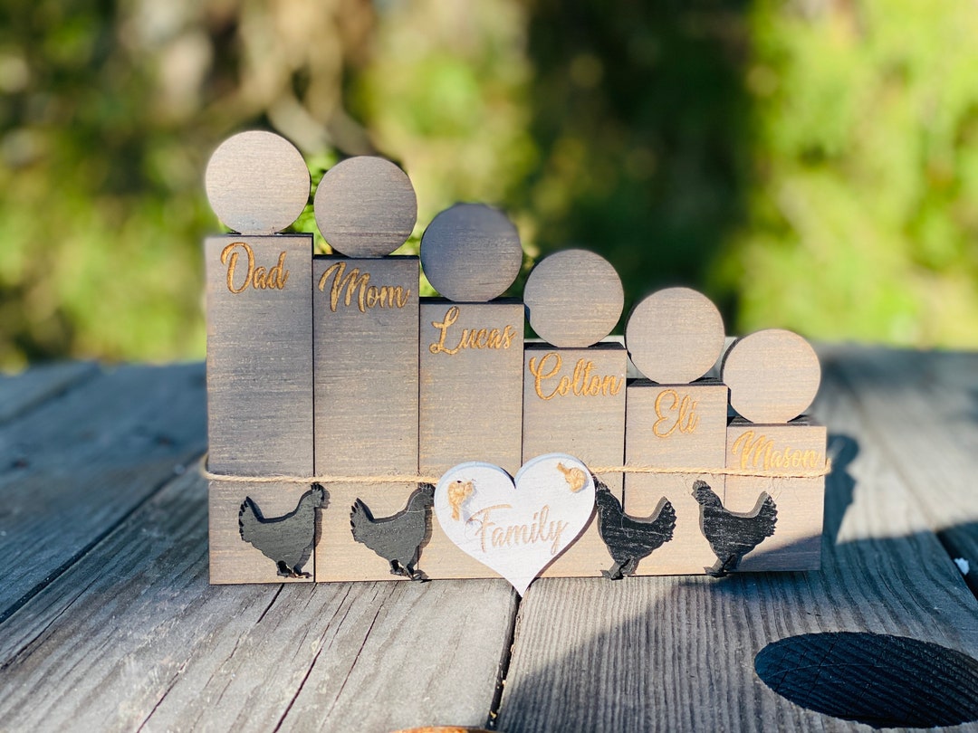 Block Family Figures, Family Sign, Personalized Decor, Home Decor ...
