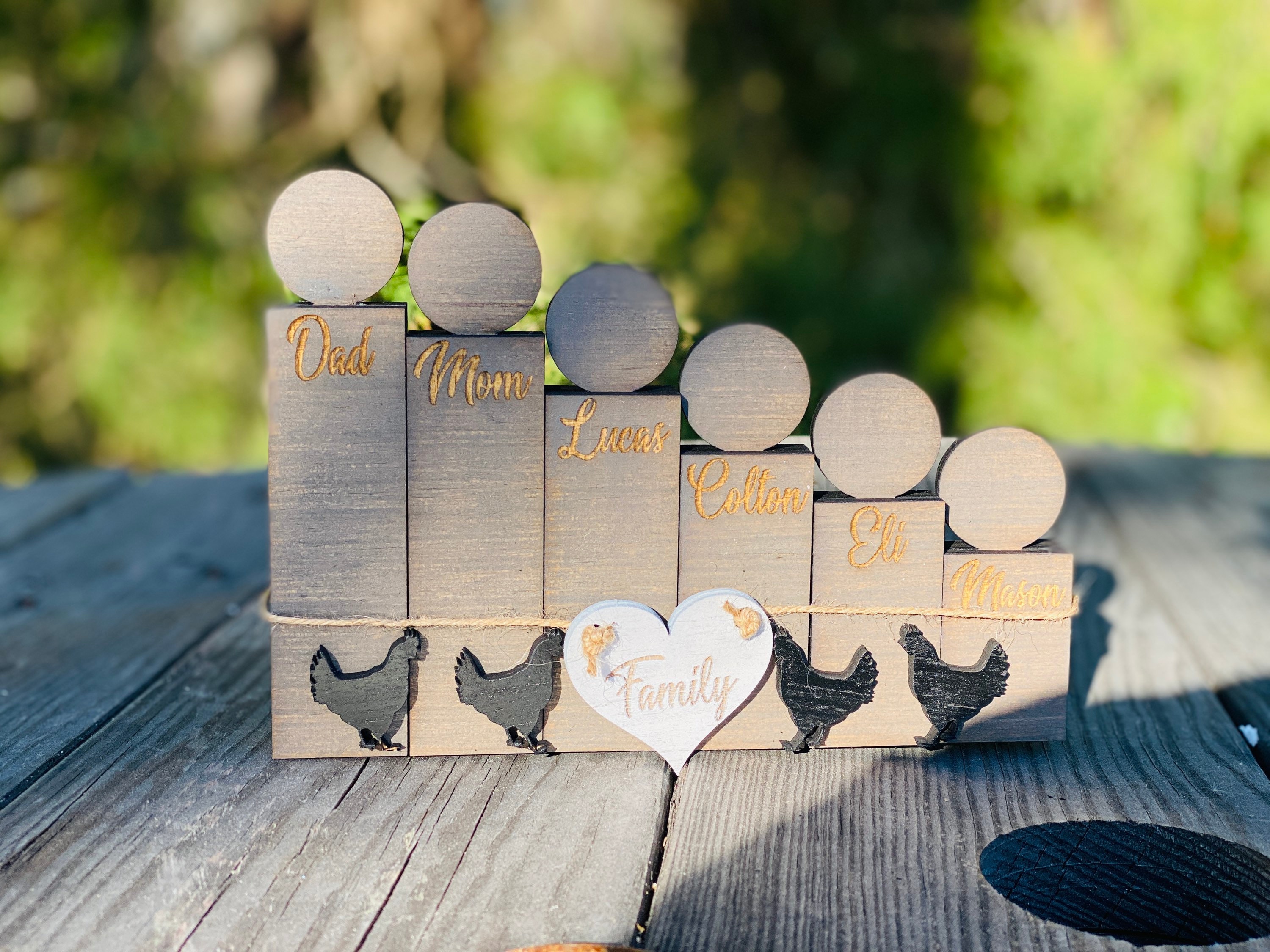 Block Family Figures Family Sign Personalized Decor Home | Etsy