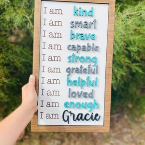 Affirmation Sign, Home Decor, Youth Affirmations, Positivity, Kind ...