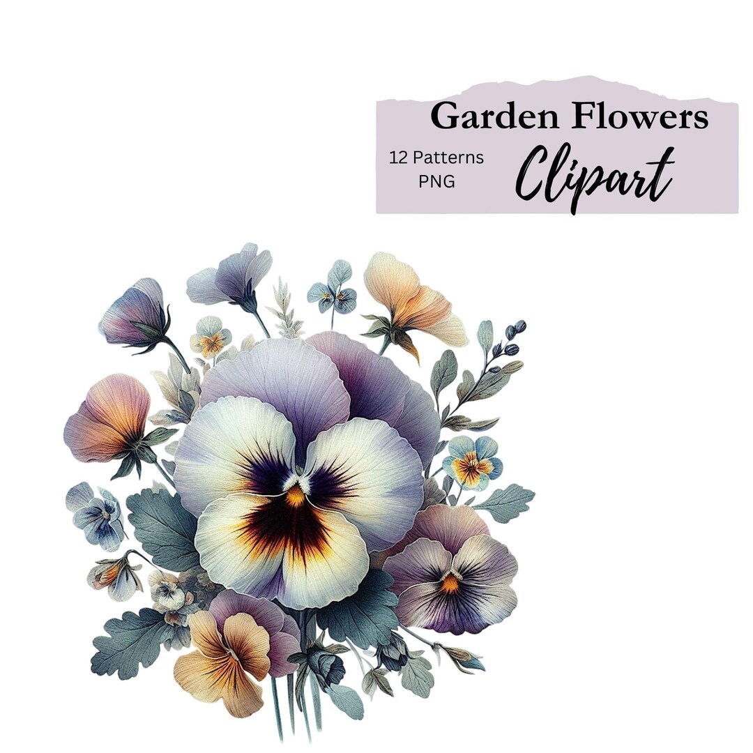 Garden Flowers Clipart - Transparent - Watercolor - Printable PNG ...