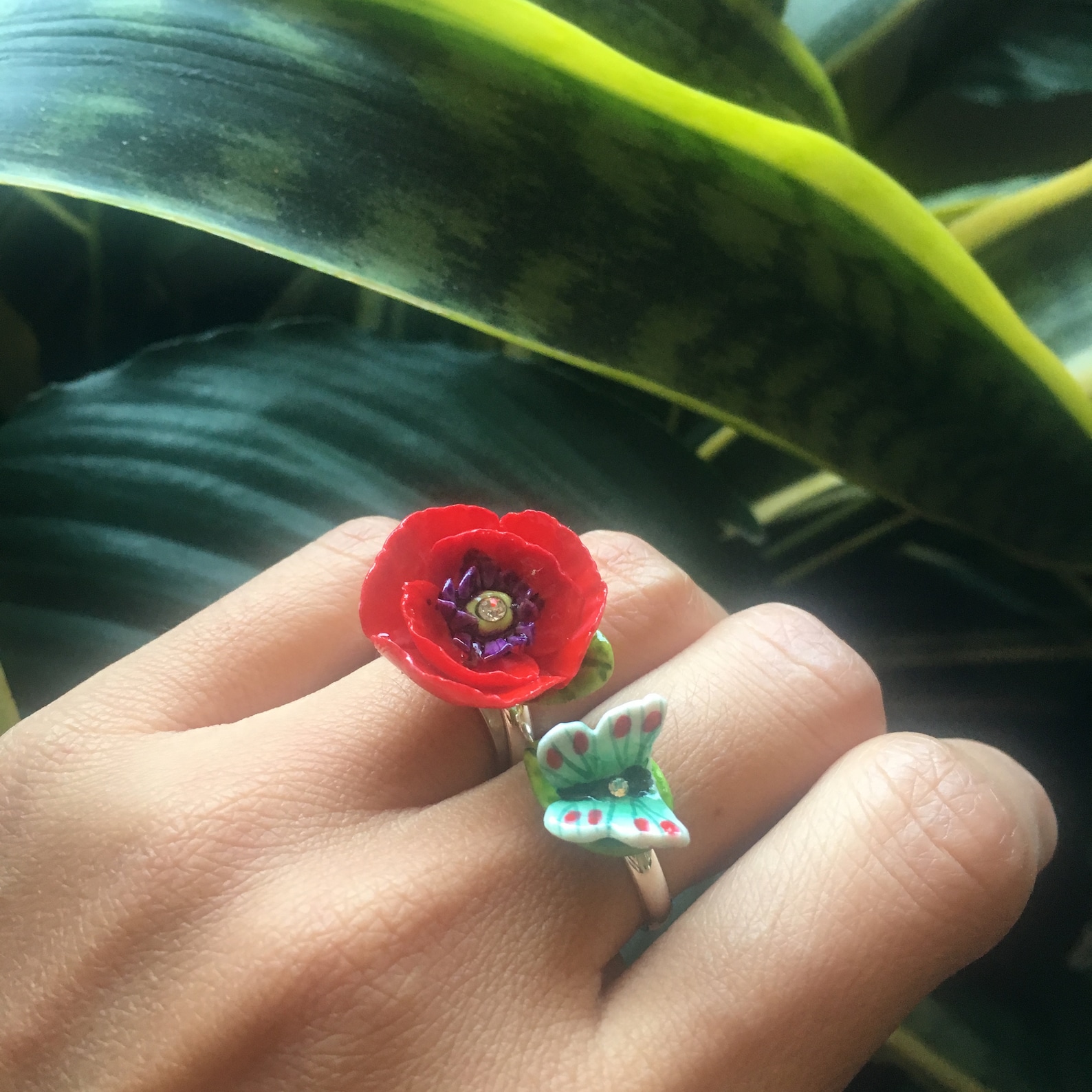 Porcelain Red Poppy Ring/ Poppy Ring/ Ring/ Porcelain Ring/ | Etsy UK