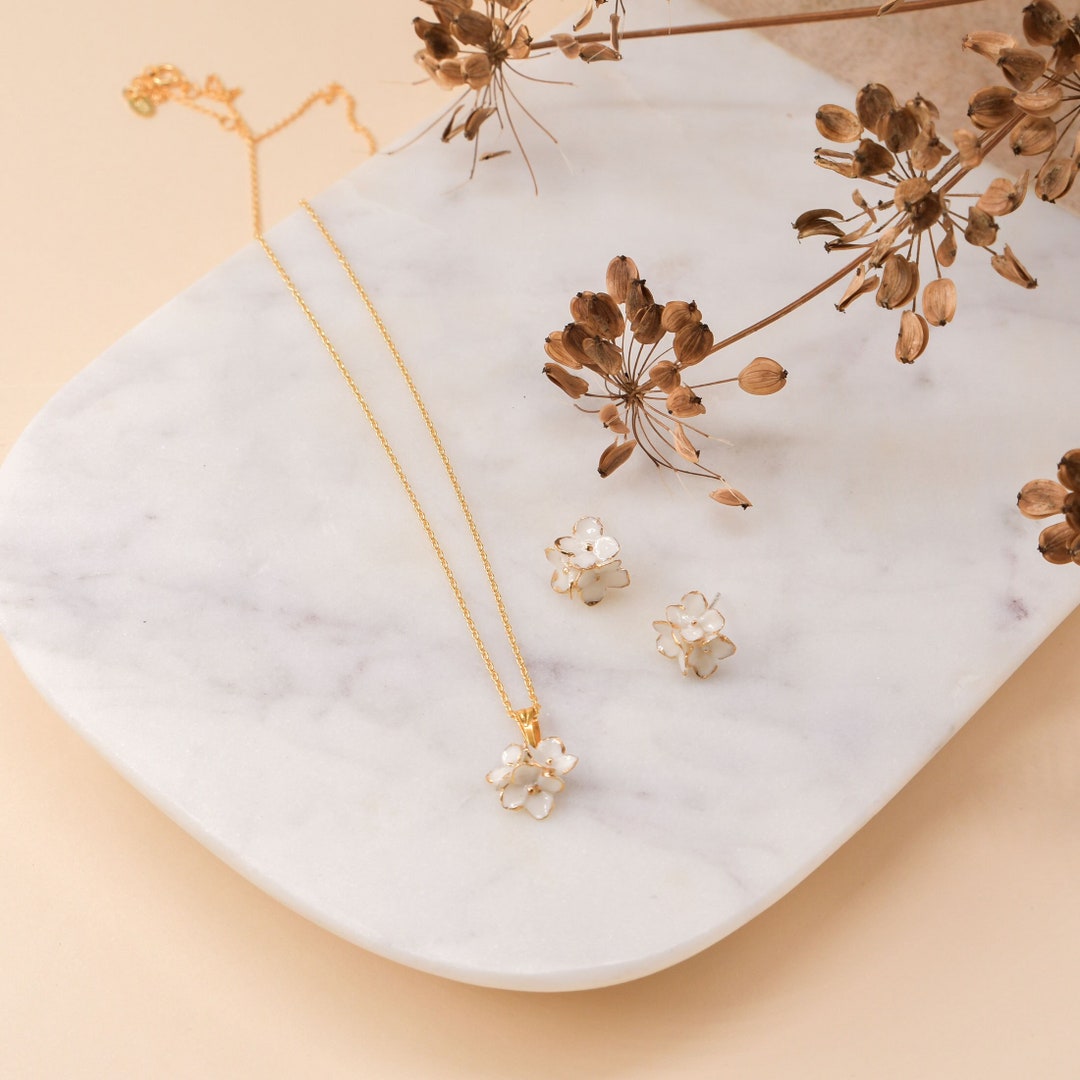 Forget Me Not Necklace and Earring/ Dainty Jewellery/ Wedding Jewellery ...