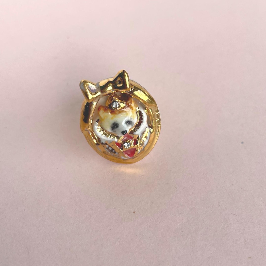 Porcelain Red Panda Cameo Ring, 24ct Gold, Swarovski Crystals - Etsy