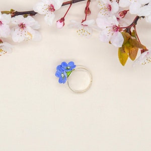 Porcelain Forget Me Not Ring/ Forget Me Not Ring/ Ring/ Porcelain Ring ...