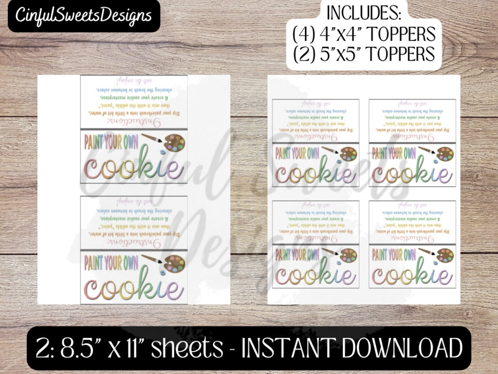 Pastel Paint Your Own PYO Cookie Topper / Paint Your Own Cookie ...