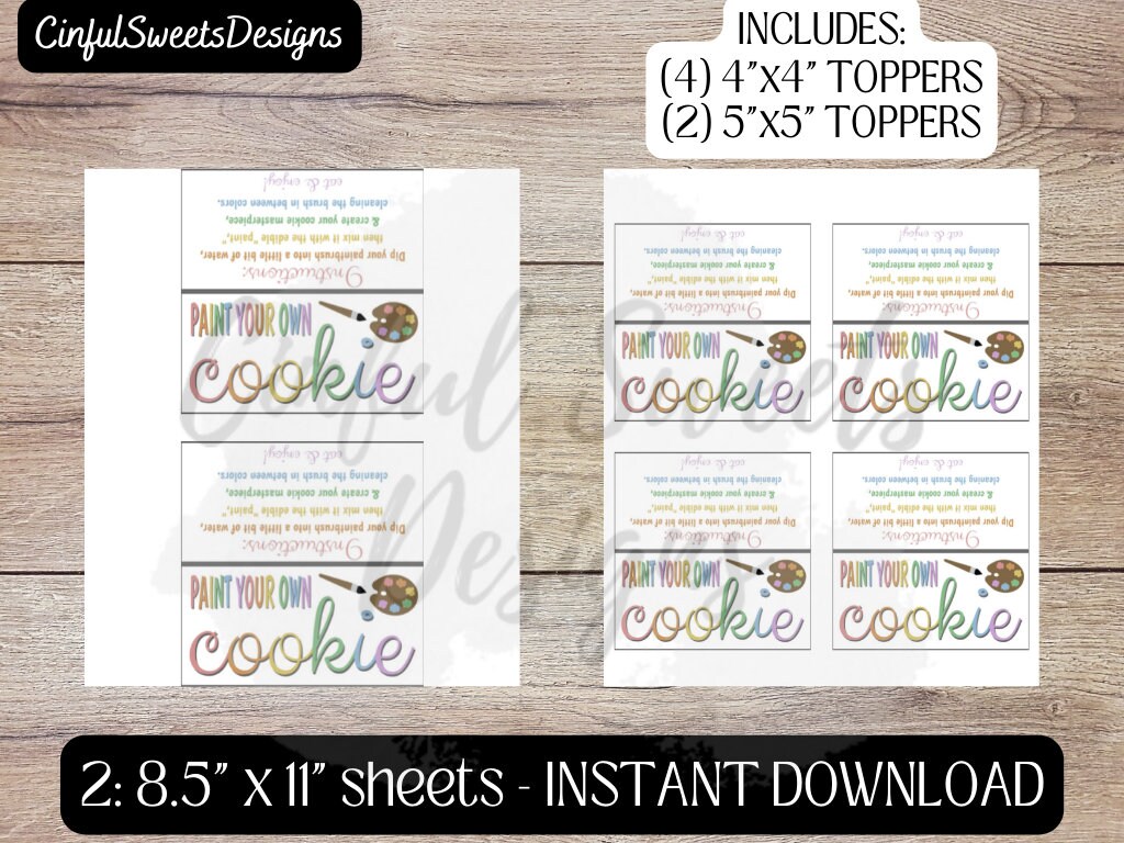 Pastel Paint Your Own PYO Cookie Topper / Paint Your Own Cookie ...