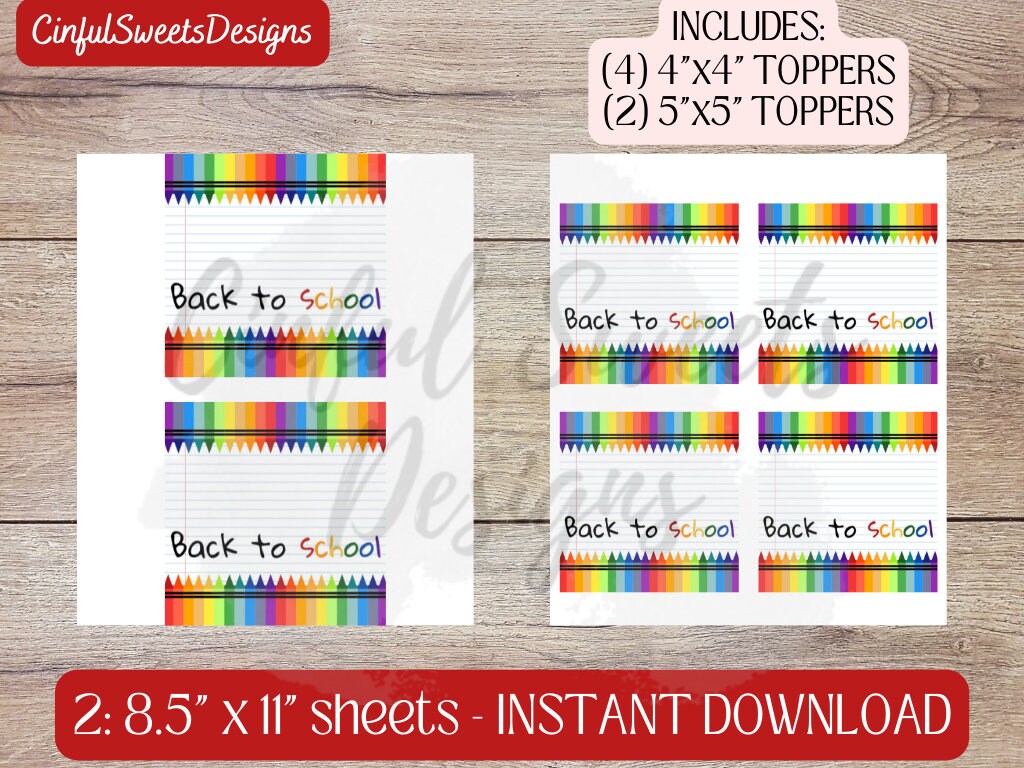 Back to School Cookie Bag Topper / Teacher Appreciation / School ...