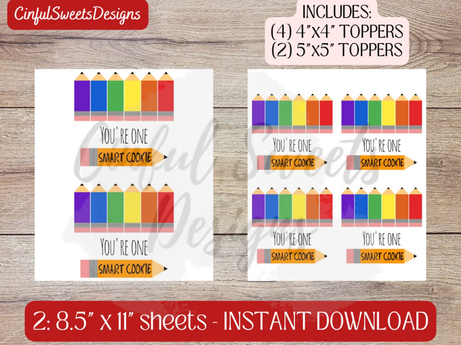 One Smart Cookie Back to School Cookie Topper / Teacher Appreciation ...