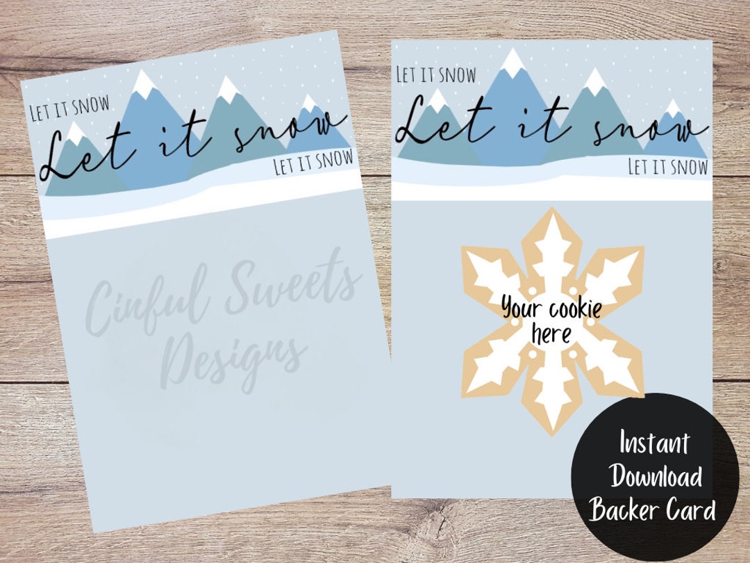 Let It Snow Winter Snowy Mountains Cookie Bag Backer / Christmas ...