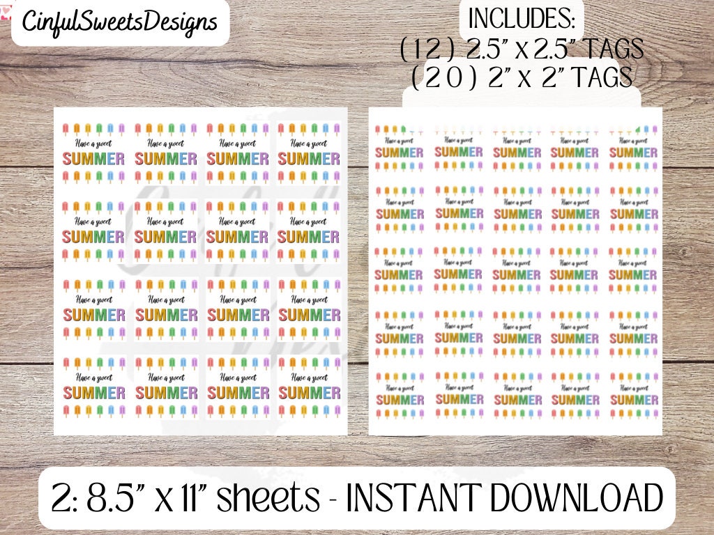 Have a Sweet Summer Cookie Cookie Bag Tag / Happy Hello Summer ...