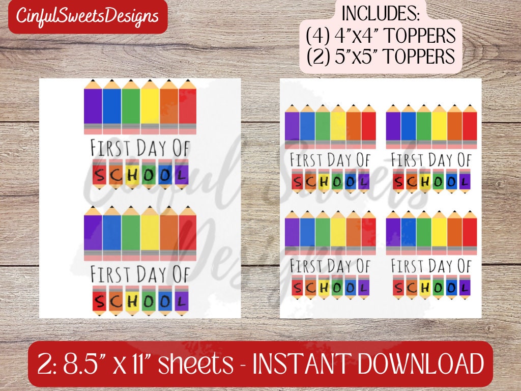 First Day of School Back to School Cookie Topper / Teacher Appreciation ...