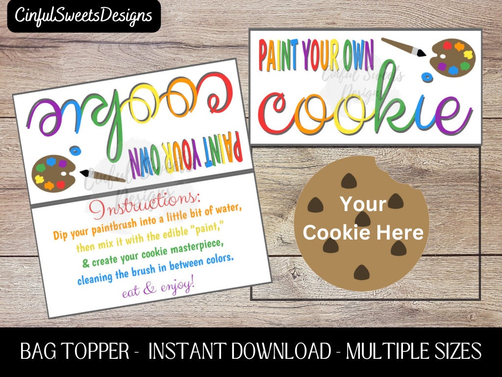 Rainbow Paint Your Own PYO Cookie Topper / Paint Your Own Cookie ...