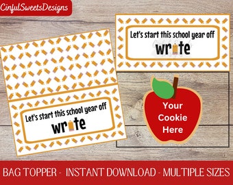Printable Back to School Cookie Card Let's Start This Year - Etsy