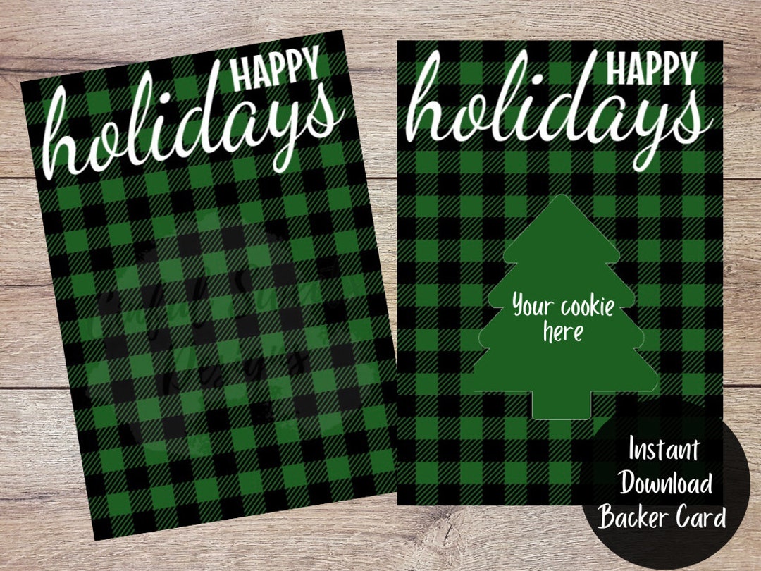Happy Holidays Green Christmas Cookie Bag Backer / Christmas ...