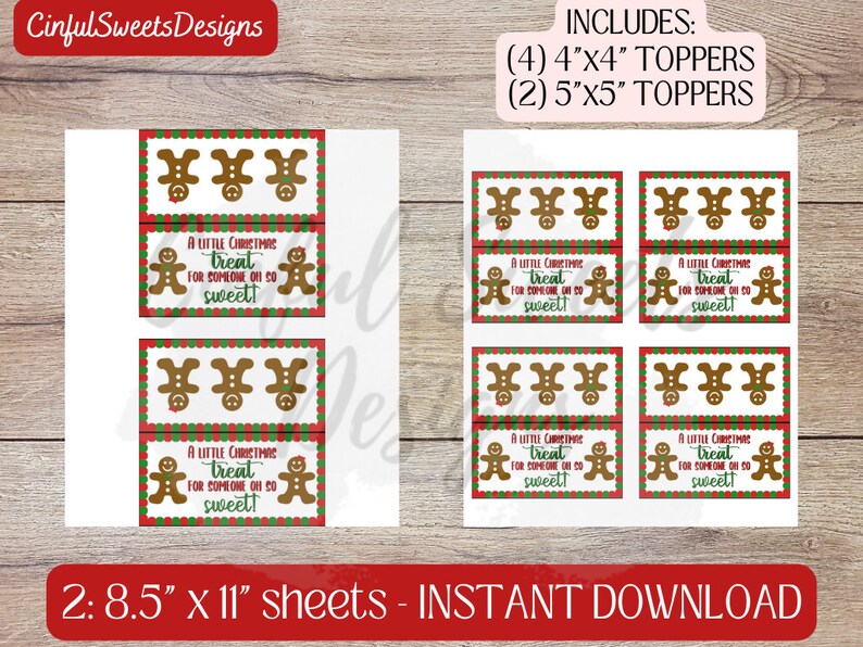 A Little Christmas Treat for Someone Oh so Sweet Cookie Bag Topper ...