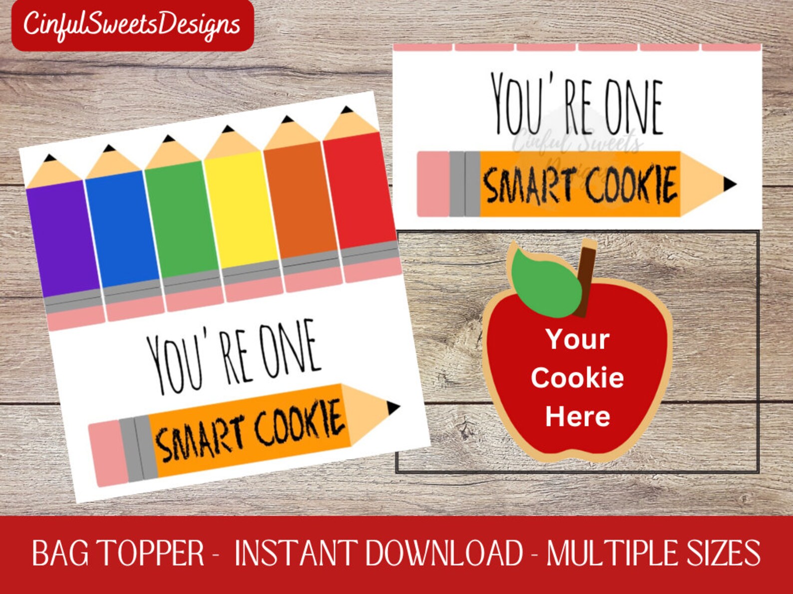 One Smart Cookie Back to School Cookie Topper / Teacher Appreciation ...