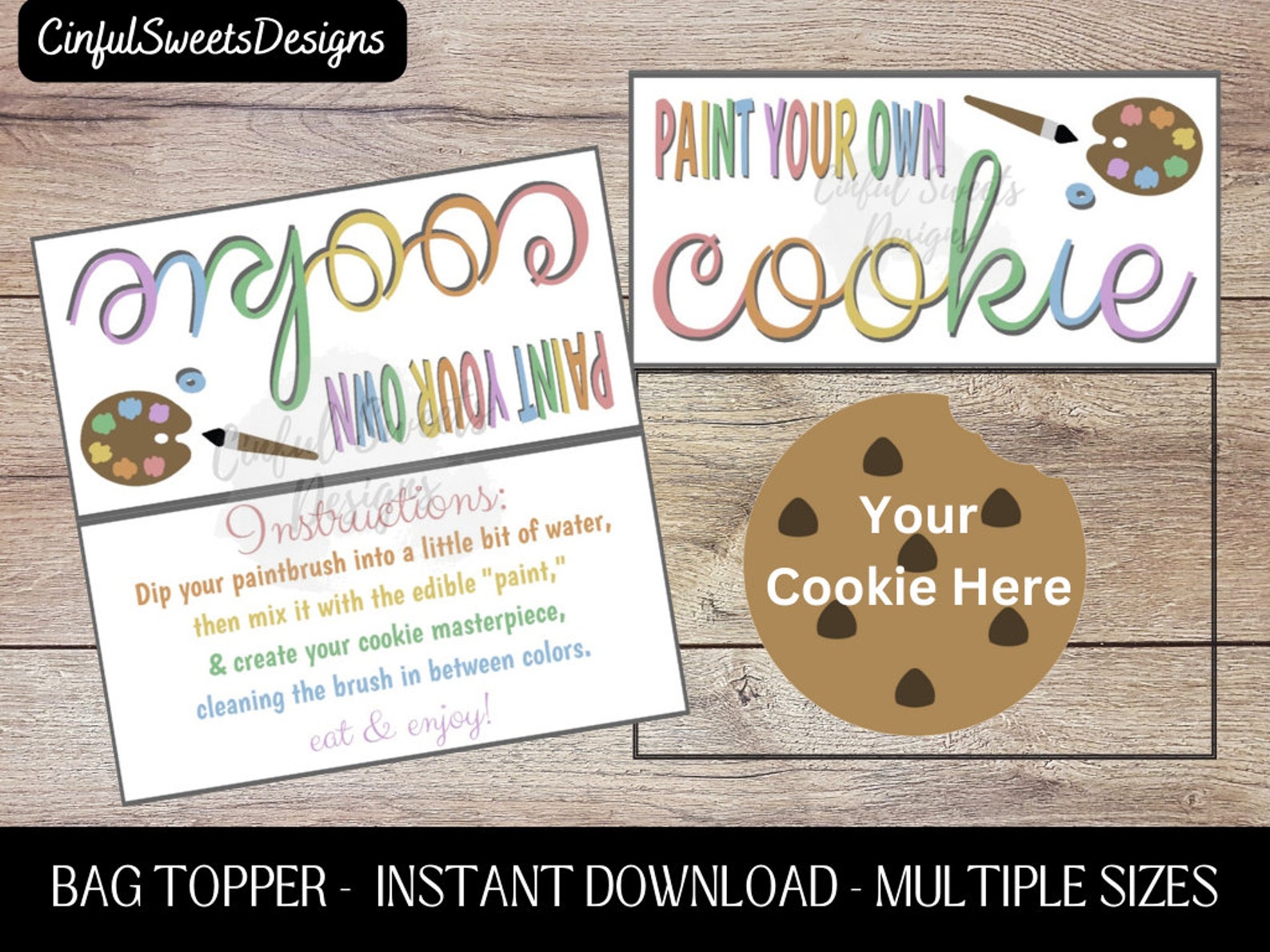 Pastel Paint Your Own PYO Cookie Topper / Paint Your Own Cookie ...