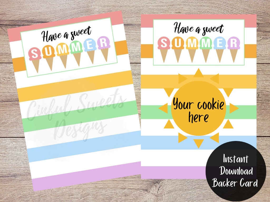 Have a Sweet Summer Ice-cream Cone Cookie Bag Backer / Happy Summer ...