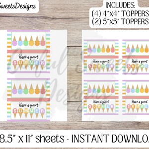 Have a Sweet Summer Ice-cream Cone Cookie Bag Topper / Happy Summer ...