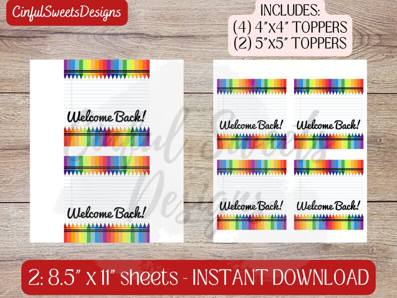 Welcome Back / Back to School Cookie Bag Topper / Teacher Appreciation ...